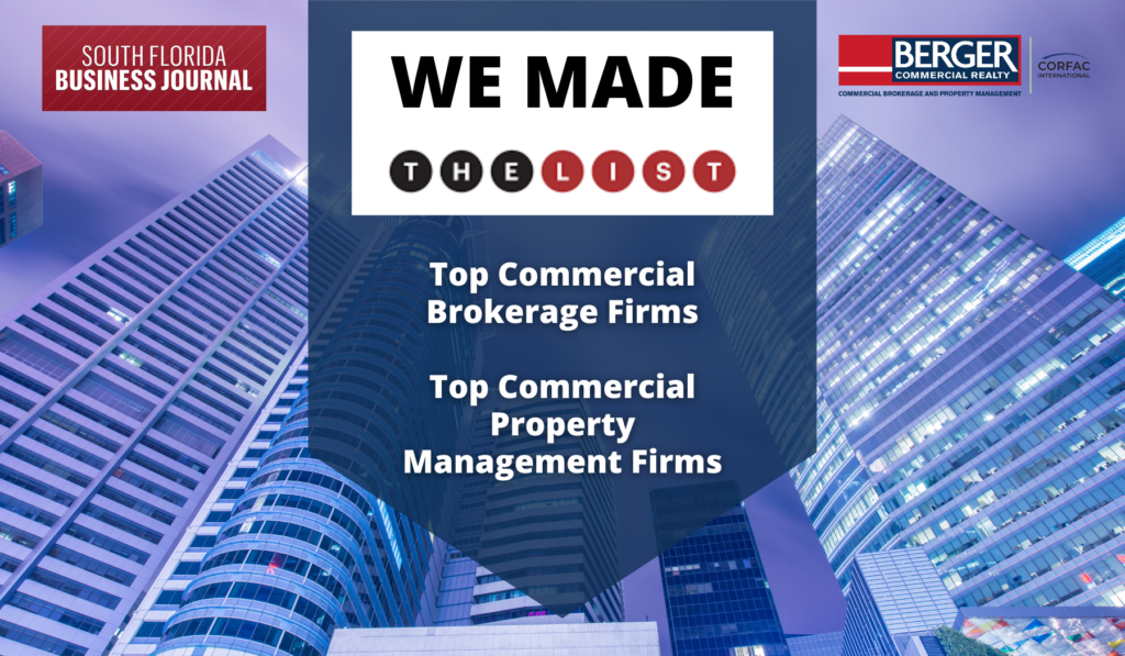 We Made The List! - Berger Commercial Realty Corp.